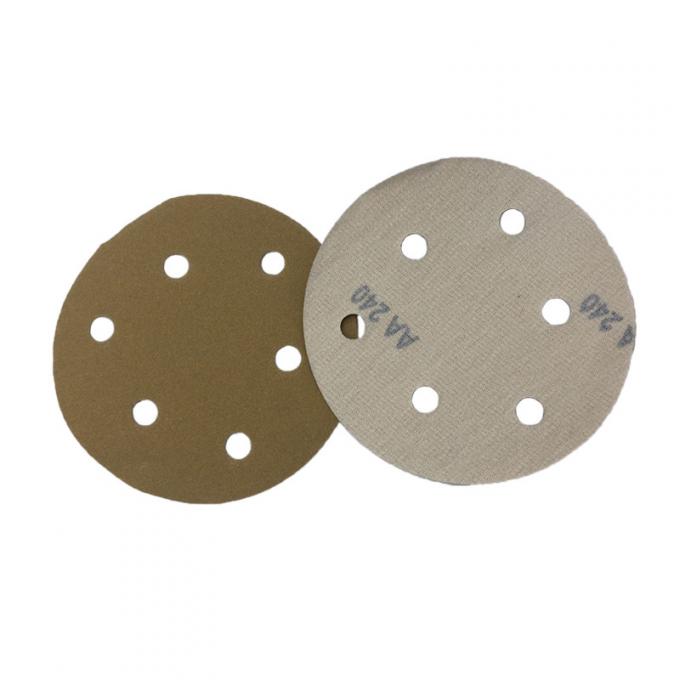 Green Round 5'' Adhesive Backed Sandpaper Sheets For Grinding